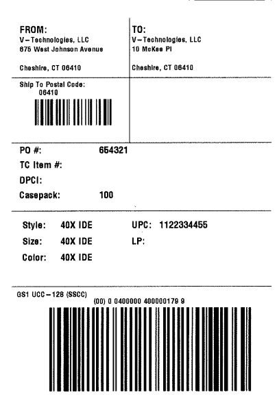 GS1 128 Labels